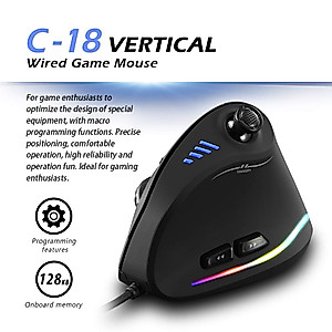 Zeerkeer Vertical Gaming Mouse Vertical Ergonomic Mouse with Adjustable DPI for Gamer/PC/Laptop/Desktop (Wired)