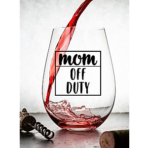 Mom Off Duty Dad Off Duty Wine and Whiskey Glass Set - First Time Parents Gifts - New Parents Gifts For Couples - Gender Reveal Gift For Mommy and Daddy - Best Gift for expecting Mother and Father