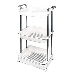 Beaugreen Rolling Cart, Adjustable, Lightweight, Waterproof Storage, Grey Frame, 99lbs Load Capacity