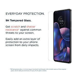 Motorola Edge (2022) Soft Protective Dusk Blue Case + 9H Glass Screen Protector + TurboPower 30W Charger and 3.3ft USB-C Cable Bundle (Not for Edge+ (Plus) 2022)