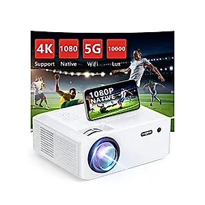 Projector with WiFi, Native 1080P Portable Outdoor Projector 4K Supported, 400 ANSI PARIS RHÔNE Movie Mini HD Projector for Home, 220” 12000L Built-in Speaker, Compatible with TV Stick/iOS/Android/PS5