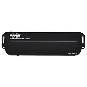 Tripp Lite 4 Port DisplayPort USB KVM Switch, Quad Port DP USB KVM Switch, 4K 60 Hz, HDR, HDCP 2.2, DP 1.4, USB 3.0 Cables, Black (B005-DPUA4)