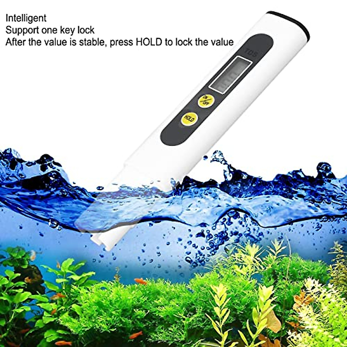 Water Quality Tester, TDS Meter Fast Auto Shutdown 0 To 9990ppm Sensitive Support One Key Lock for Fish for Aquaculture
