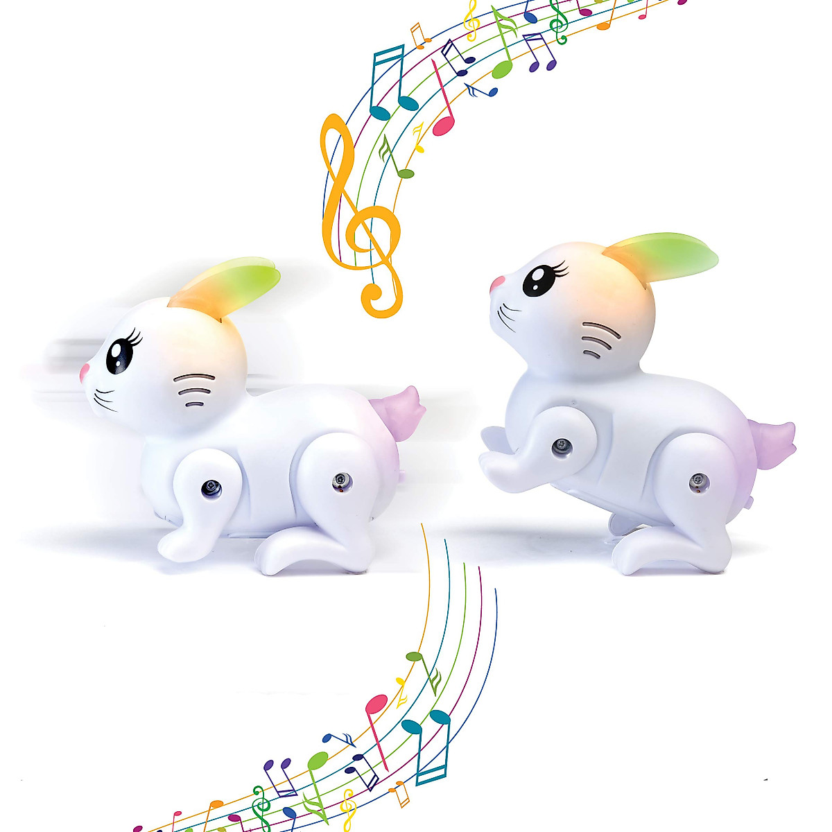 Prextex Easter Bunny with Lights, Sound and Movement Battery-Operated Easter Toy Great Easter Gift and Easter Accessory for Easter Basket Arrangement