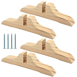 CALIDAKA 4pcs Folding Room Divider Stand,Wooden Room Divider Stand with Screws,Room Divider Screen Holder Feet Partition,Folding Privacy Screen Holder for Hotel Home Office(Size:11.81x1.18inch)