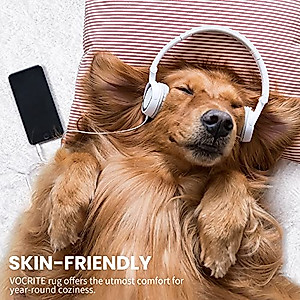 Vocrite 6x9 Large Fluffy Rug for Bedroom, White Shag Shaggy Area Rug, Non-Skid Fuzzy Faux Fur Rug for Living Room Playroom Nursery Classroom Kids Room, Soft Carpet for Home Room Decor