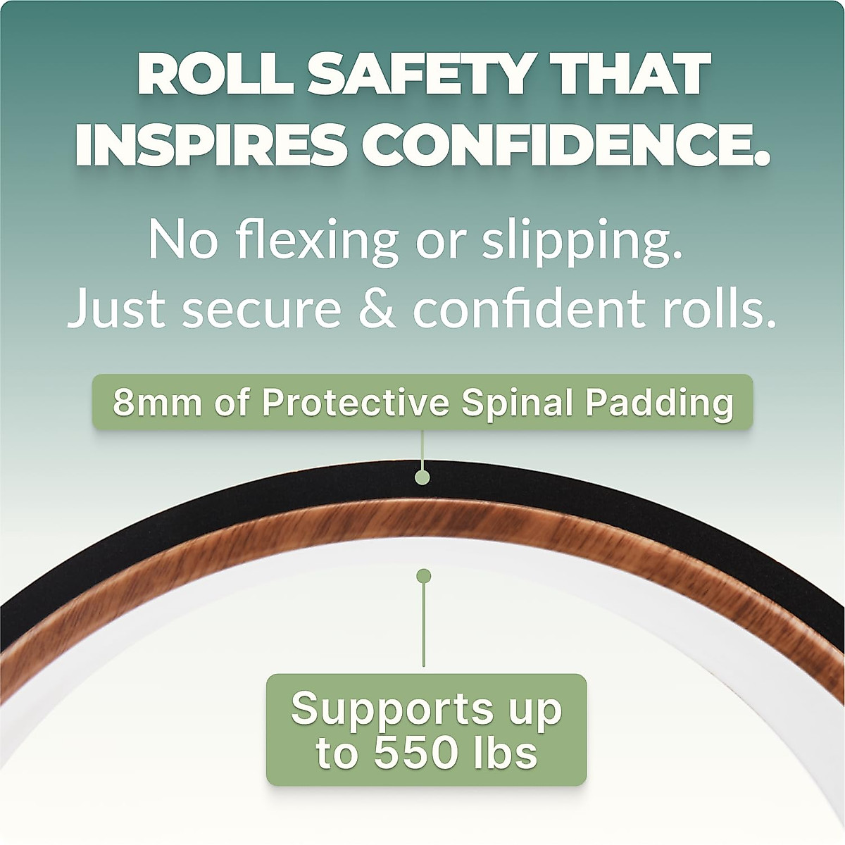 UpCircleSeven Yoga Wheel for Back Pain - Deep Tissue Massage - Yoga Back Roller Wheel for Back Pain Relief Stretching Myofascial Release Mobility (Cork, 12)