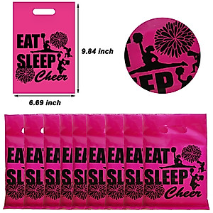 PIBIPAID 50PCS Cheer Party Favors Plastic Goodie Bags - Cheerleading Party Supplies Decorations Gift Bags for Cheer Team and Cheerleaders