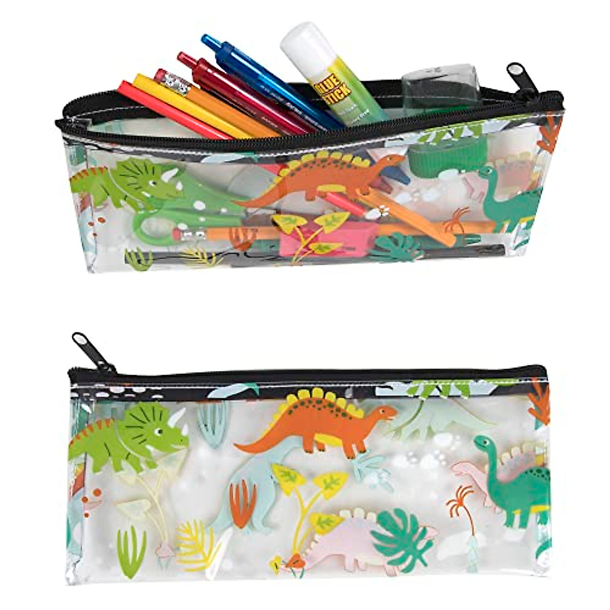 Trail maker Boys Backpack and Pencil Case Set for Kindergarten, Elementary School, 17 Inch Kids Backpack with Side Pockets (Goofy Grinning Dinos)