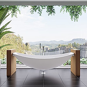 ALFI brand HammockTub1-WM White Matte 79" Acrylic Suspended Wall Mounted Hammock Bathtub