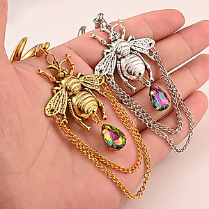 DOEARKO 2PCS Ear Gauges Cool Bee Ear Hanger Weights for Stretched Ears Body Piercing Tunnels 316 Stainless Steel Hypoallergenic Ear Plugs for Ears Expander Body Jewelry (10mm(00G), Silver)