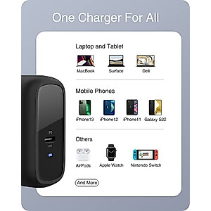 Nekteck Gan II 65W USB C Charger with 6.6ft Long Cable PD 3.0(PPS)[USB-IF Certified] Foldable Fast USB C Wall Charger Compatible with MacBook Air/Pro, Ipad Air/pro, iPhone Series, S21/S20 and More