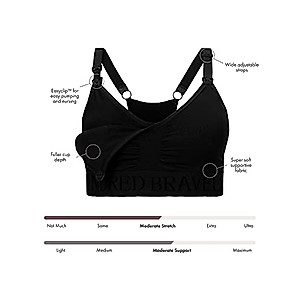 Sublime Hands Free Busty Sports Pumping & Nursing Bra | Patented All-in-One Pumping Bra for F,G,H,I Cups (Black, 2X-Busty)
