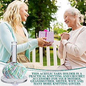 DoubleFill Acrylic Yarn Holder for Crocheting Knitting Frame Portable Yarn Spinner with Hole Thread Yarn Stand Organizer Tool Embroidery Craft Sewing Supply for Granny Present Craft Lover
