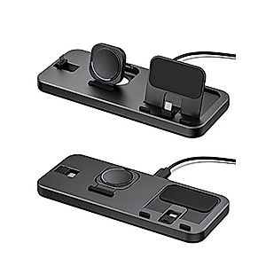 CEREECOO Portable Charging Station for Apple Products Foldable Charger Stand for iWatch 7/6/SE/5/4/3/2/1 Charging Stand for iPhone AirPods Pro/3/2/1 Charging Dock Holder (Black)…