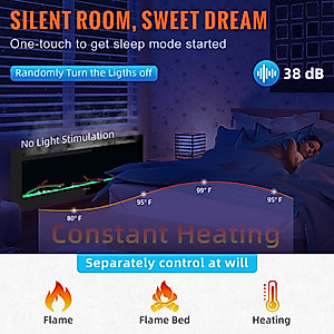 VEVOR Electric Fireplace, 36-inch Recessed and Wall Mounted, Fit for 2 x 4 and 2 x 6 Stud, Adjustable Flame Colors and Speed with Remote Control & Timer, 1500 W, Black