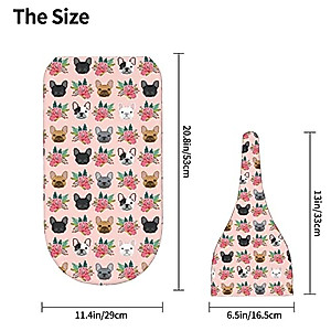 French Bulldog Dog Baby Stuff Swaddle Blanket Flower Newborn Baby Swaddles Wrap Soft Transition Sleep Sacks Stretchy with Hat Gifts for Boy Girl Infant