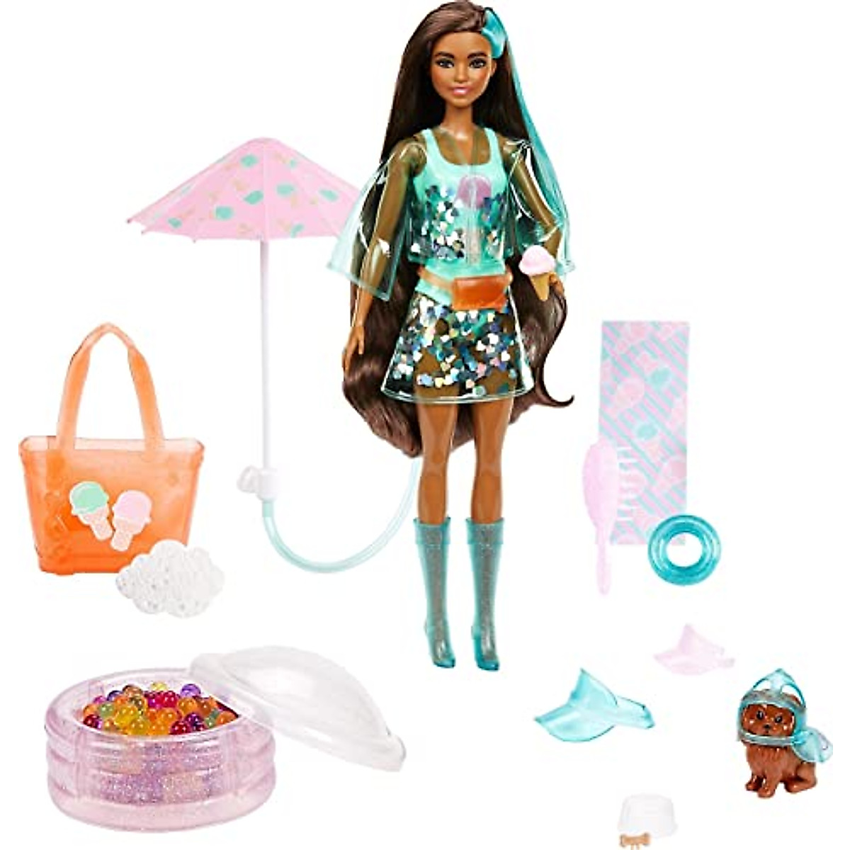 Barbie Color Reveal Doll with 7 Surprises, Color Change and Accessories, Ice Cream Series, styles may vary​​