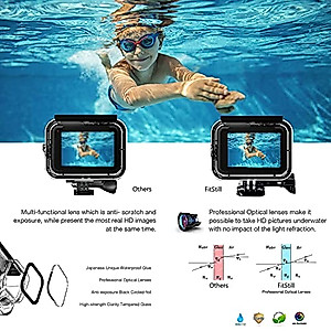 FitStill Double Lock Waterproof Housing for GoPro Hero 2018/7/6/5 Black, Protective 45m Underwater Dive Case Shell with Bracket Accessories for Go Pro Hero7 Hero6 Hero5 Action Camera