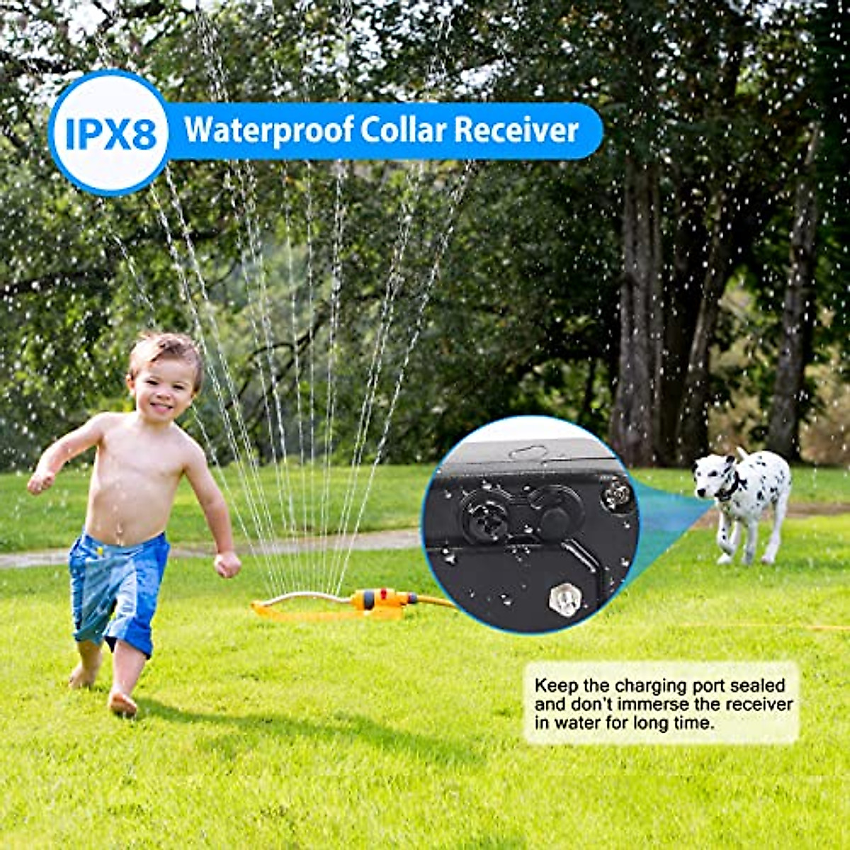 Moclever Wireless Dog Fence System Electric Dog Fence Automatic Trigger Pet Shock Containment Boundary,Adjustable Range Up to 722ft, IPX8 Waterproof Rechargeable Collar for Small Medium Large Dogs