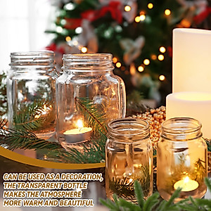 Dandat 50 Pcs 16 oz Glass Mason Drinking Jars Bulk with Handle Mason Jar Cups Mugs No Lids Clear Canning Jars with Handles for Farmhouse Kitchen Beer Cold Beverages Juice Coffee Sodas Cocktails Shakes