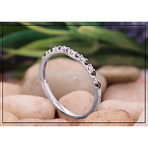 Dazzlingrock Collection Round Black Diamond & White Diamond Anniversary Band for Women (0.25 ctw) in 10K White Gold, Size 7