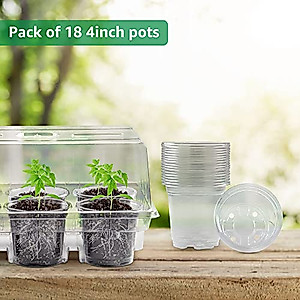 MIXC Seed Starter Tray 3 Packs Seed Starter Kits with 18 Pcs 4 inch Nurserty Pots Transparent Seed Tray with Humidity Dome and 10Pcs Plant Labels Greenhouse Germination Kit for Seeds Growing Starting