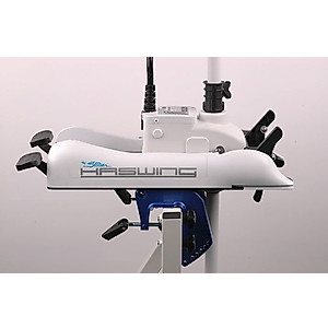 PARKHO HASWING Electric Trolling Motor – 12V 55LB 48 Inch Shaft Cayman B Bow Mount Boat Fishing Saltwater Freshwater with Remote Control Quick Release Bracket Wired Foot Controller 50700-120W_Q+F