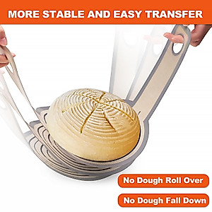 Silicone Bread Sling Dutch Oven - Best Japan Silicone. Non-Stick & Easy Clean Reusable Silicone Bread Baking Mat. With Extra Long Handles Bread Baking Sheet Liner, 2 Grey Set for Transferable Dough