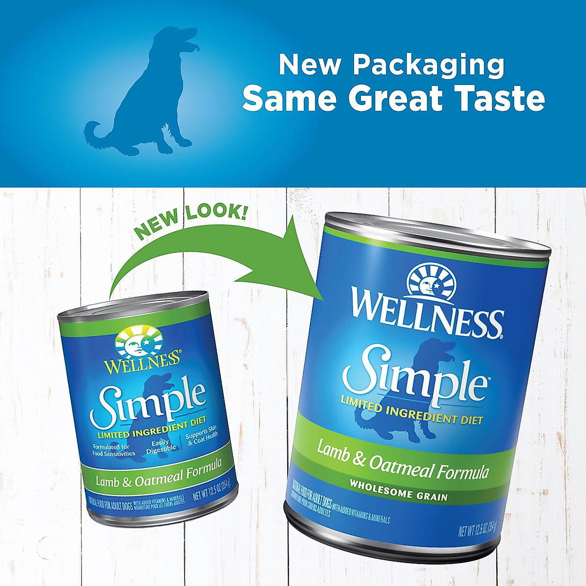 Wellness Simple Natural Wet Canned Limited Ingredient Dog Food, Lamb & Potato, 12.5-Ounce Can (Pack of 12)