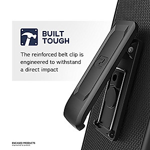 Encased iPhone SE Belt Clip Case (2020/2022) Thin Armor Grip Cover with Holster (Matte Black)