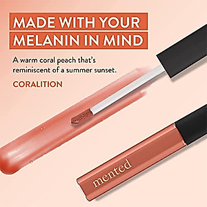Mented Cosmetics Lip Gloss for Women Tinted Lip Balm Stain, Long Lasting Buildable Moisturizing Lipgloss Lipstick Topper, Made in USA, Cruelty Free Vegan Makeup, Coralition