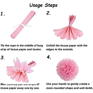 Tissue Paper Pom Poms 22 Pcs Purple,Lavender,White Paper Flower Ball for Birthday Bachelorette Wedding Baby Bridal Shower Party Decoration by BRT Bearingshui