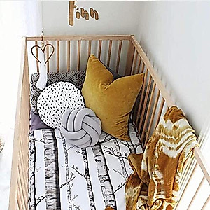 FUB Short Plush Knot Ball Pillow, Waist Cushion Pillow Home Decoration Plush Throw Pillow Cushion for Sofa Car Office Decor, Grey, 7x7''