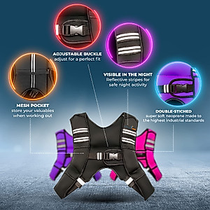 Gymnastics Power - Weighted Vest 6LB, 8LB, 10LB, 15LB, 25lb, 35lb, 45lb, 60lb Removable Iron Weights for Men and Women Workout for Calisthenics and Fitness Sport Training (Pink, 6 LB)