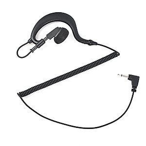 HYS 2.5mm Receiver/Listen Only Earphone TC-617 G Shape Soft Flexible Ear Hook Earpiece Headset for Two-Way Radios, Transceivers and Radio Speaker Mics Jacks