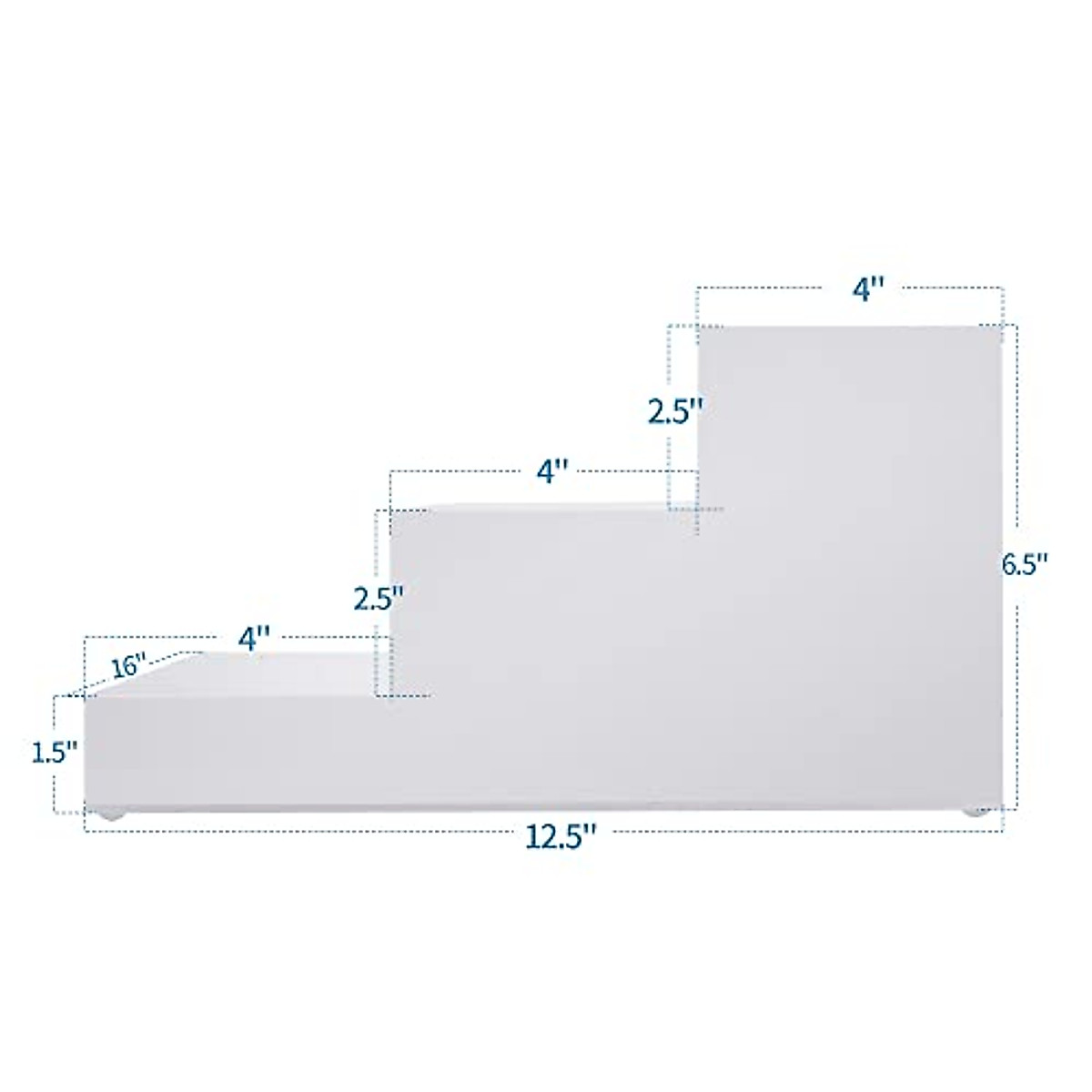 CiaoHER Large Acrylic Wine Liquor Bottle Rack 3 Tier White Countertop Riser Display for Bar Coffee Leisure Station Retail Store Shop Grocery Collection Organizer Stand (16''-1pack)