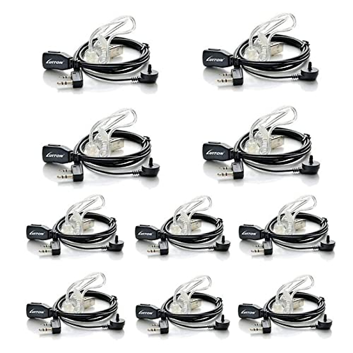 Walkie Talkies Earpieces (10 Packs) 2 Pin Covert Air Acoustic Tube Headset for Retevis H-777 Kenwood PUXING Baofeng UV-5R BF-888S 2 Way Radio
