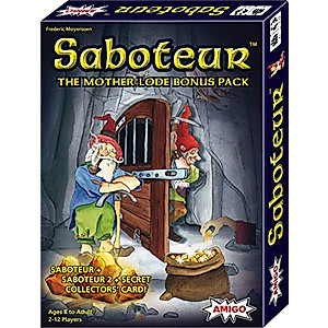 Amigo Games Saboteur The Mother Lode Bonus Pack Strategy Card Game – Includes Saboteur, Saboteur 2 & Secret Collectors’ Card – Perfect for Family Game Nights for Kids & Adults Age 8 & Older