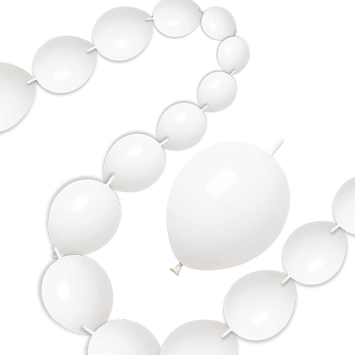 100 Pcs Quick Link Balloons White 10 inch, Latex Linking Balloons for Balloon Wall/Balloon Arches/Balloon Chains, Birthday Party Wedding Anniversary Graduation Arch Party Decor (white)