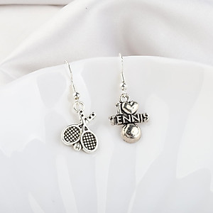 Tennis Earrings I Love Tennis Gift Sports Earrings Tennis Racket Jewelry Tennis Players Gift for Tennis Lovers Fans Tennis Earrings for Women