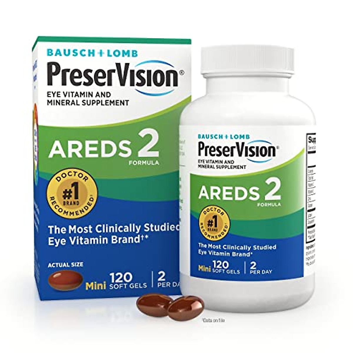 PreserVision AREDS 2 Eye Vitamin & Mineral Supplement, Contains Lutein, Vitamin C, Zeaxanthin, Zinc & Vitamin E, 120 Softgels