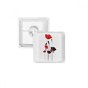 Red Flowers Abstract Art Line Painting Corn Keycap Mechanical Keyboard PBT Gaming Upgrade Kit