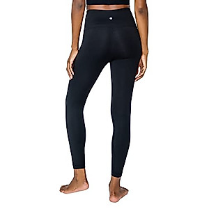 Yogalicious High Waist Ultra Soft Lightweight Leggings - High Rise Yoga Pants - Black Lux 25" - Large