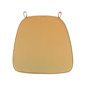TABLECLOTHSFACTORY Gold Chiavari Chair Cushion Chair Pad with Attachment Straps Party Event Decoration - 2" Thick