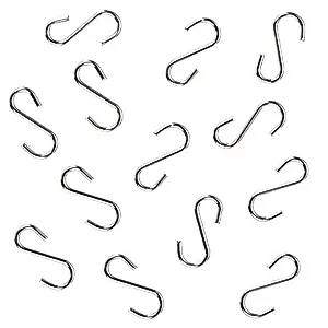 LASSUM 50 PCS Mini S Hooks Connectors Metal S-Shaped Hooks for DIY Crafts, Hanging Jewelry, Key Chain, Tags ((0.87 X 0.63 Inch)