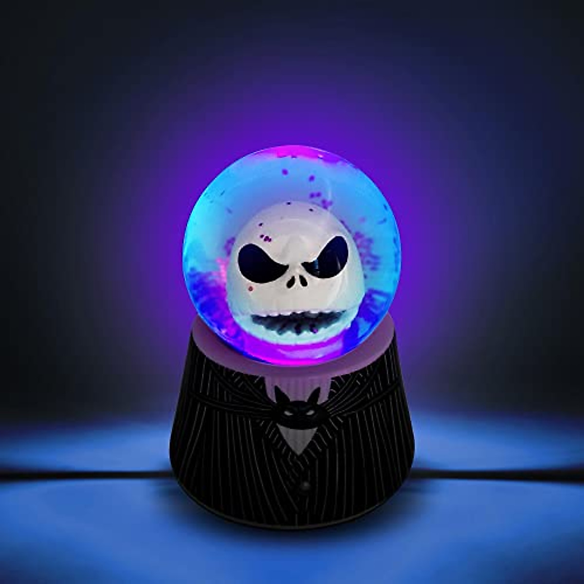 Disney The Nightmare Before Christmas Jack Skellington 3-Inch Mini Light-Up Snow Globe with Swirling Glitter