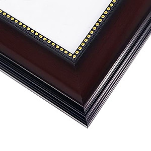 GraduationMall 8x10 Picture Frames, Real Glass, Display Photos for Wall or Tabletop, Mahogany with Gold Beads, 2-Pack