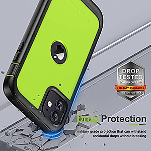 ImpactStrong Compatible with iPhone 11 Case, Full Body Heavy Duty Protective Case Full Body Cover Designed for iPhone 11 (2X Glass Screen Protector Included) - Lime Green