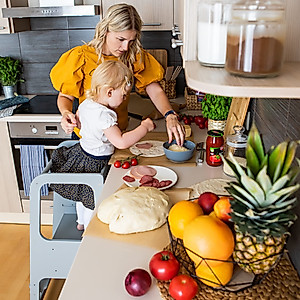 Kitchen Tower Kitchen Stool Safety Stool Toddler Step Stool Kid Step Stool Activity Tower Montessori Tower Stepping Stool (Grey)